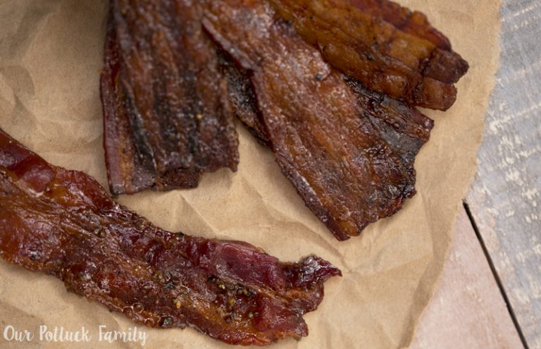 Sweet & Spicy Candied Bacon Recipe - Our Potluck Family