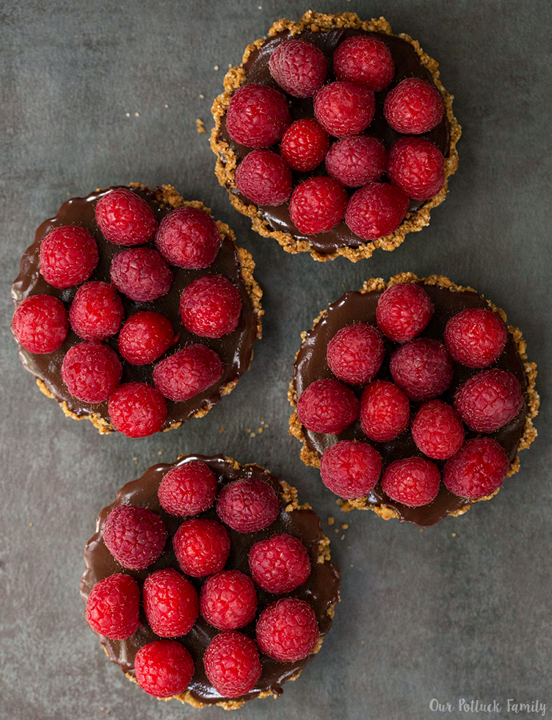 Chocolate Raspberry Pretzel Tartlet - Our Potluck Family