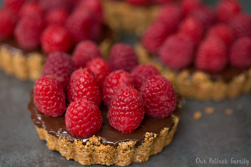 Chocolate Raspberry Pretzel Tartlet - Our Potluck Family