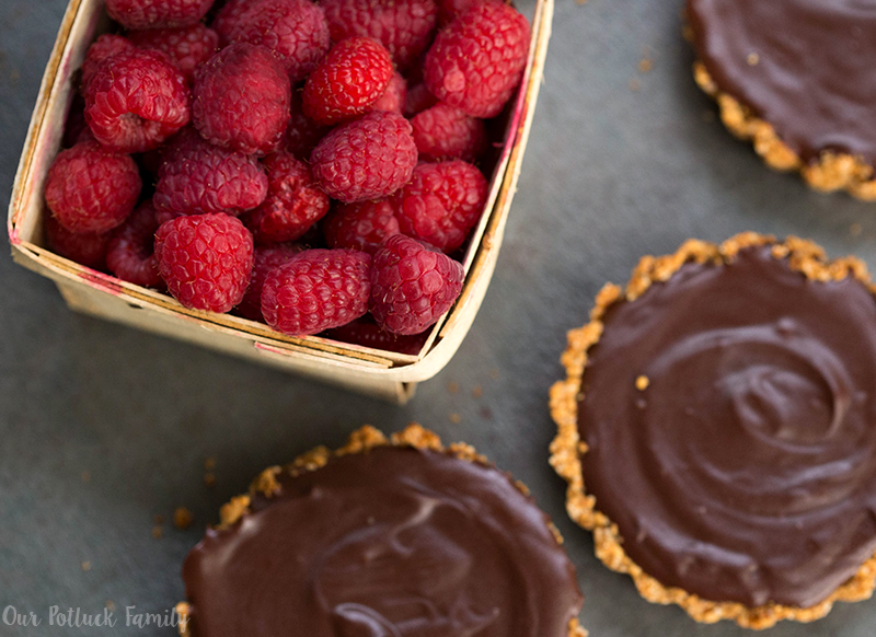 Chocolate Raspberry Pretzel Tartlet - Our Potluck Family