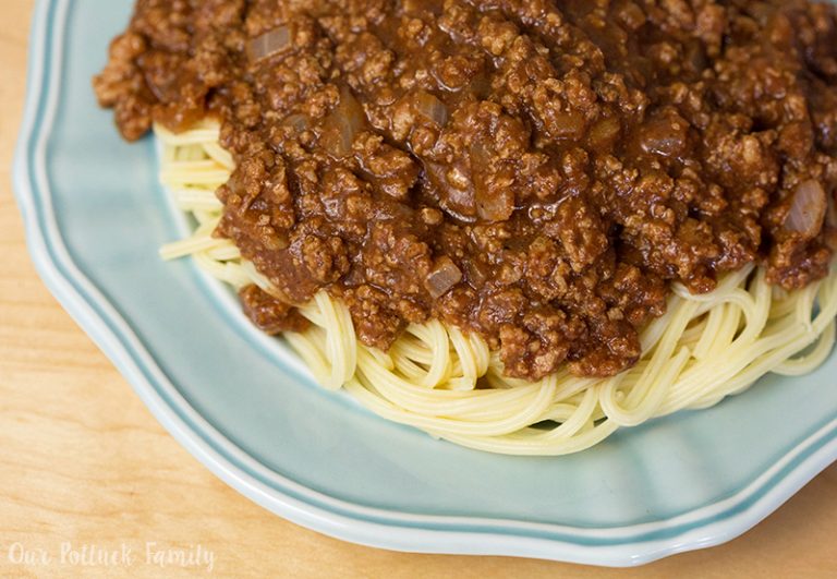 Turkey Cincinnati Chili over Spaghetti - Our Potluck Family