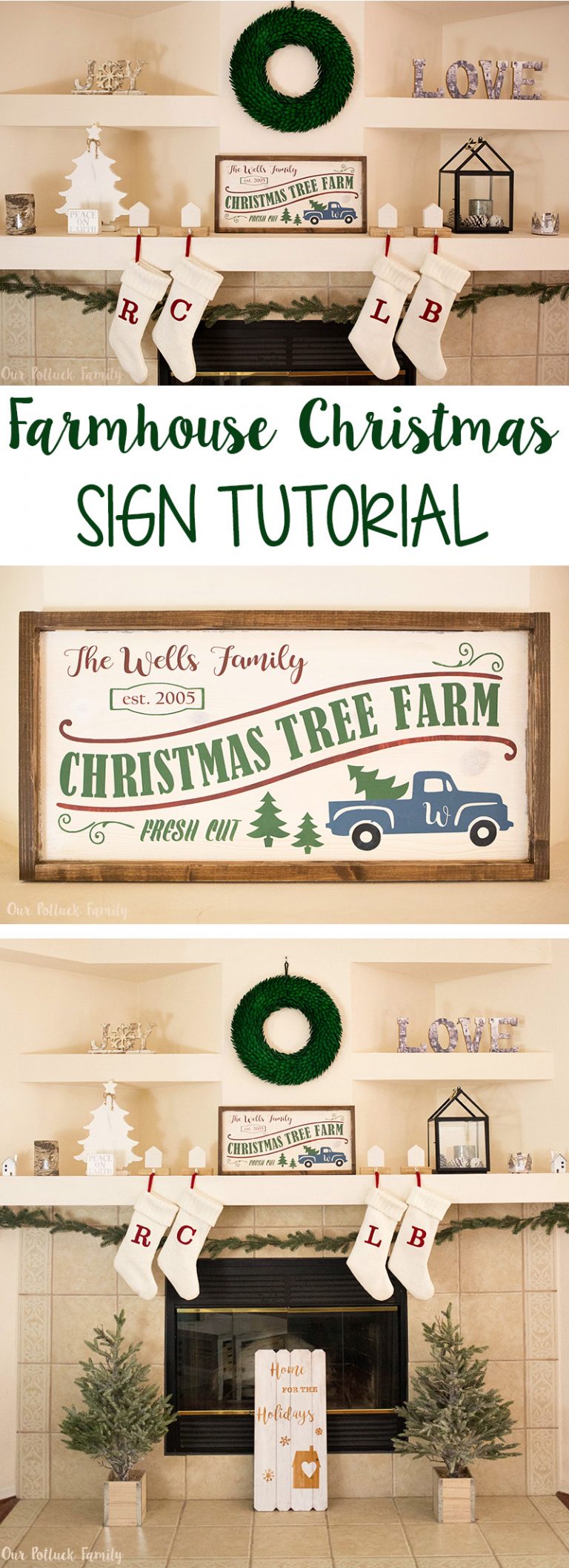 DIY Wooden Christmas Tree Farm Sign - Our Potluck Family