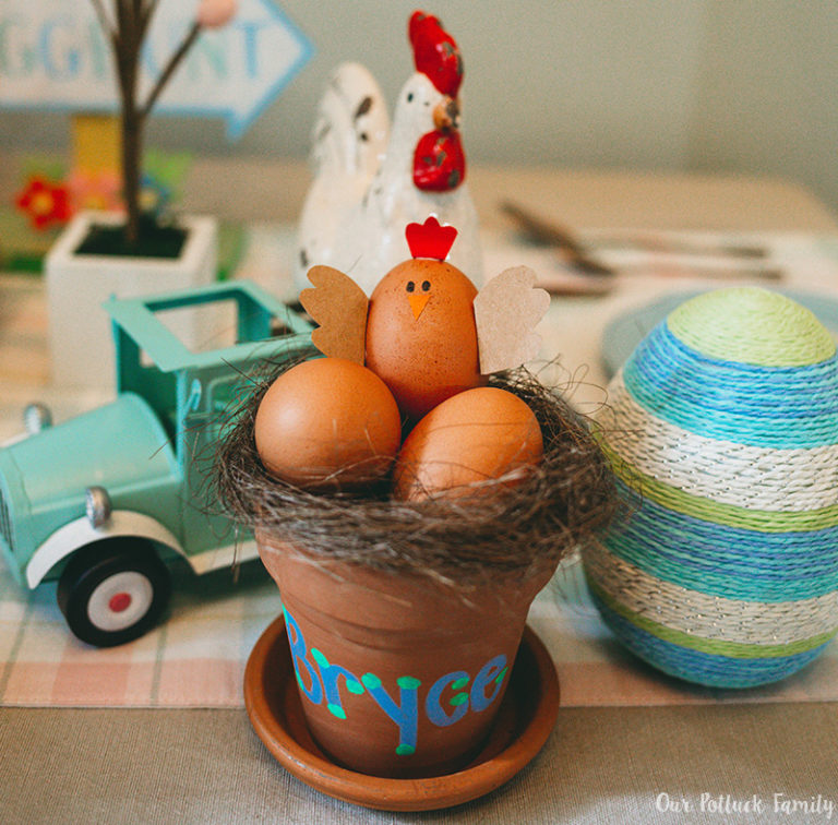 Chicken Nest Easter Egg Craft - Our Potluck Family